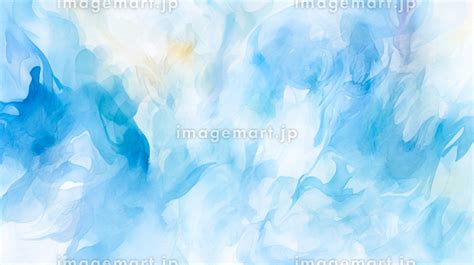 白背景に水色の抽象的な水彩模様の背景「ai生成画像」のイラスト素材 219582185 イメージマート