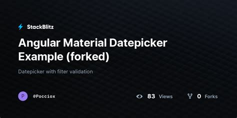 Angular Material Datepicker Example Forked Stackblitz