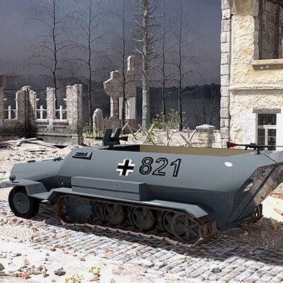 Sdkfz 251 WW2 German Half Track Daz Content By Skiblack732