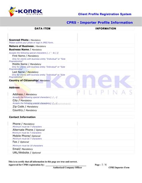 Cprs For Imports Doc Business Business And Finance