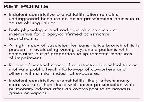 Occupational Causes Of Constrictive Bronchiolitis Current Opinion In
