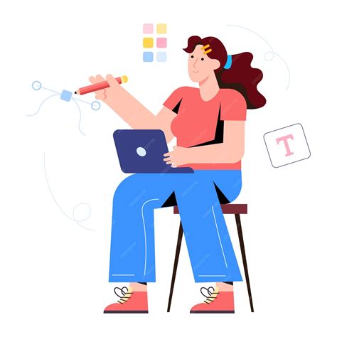 Premium Vector A Handy Flat Illustration Of Graphic Designing