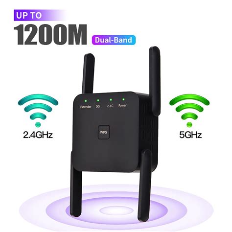 장거리 네트워크 와이파이 리피터 1200mbps 라우터 블랙 와이파이 익스텐더 증폭기 24g 5ghz 와이파이 신호 부스터 Ac1200 Aliexpress
