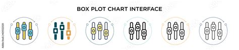 Box Plot Chart Interface Icon In Filled Thin Line Outline And Stroke Style Vector