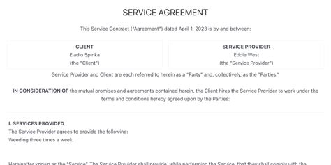 Contract Agreement Template Formidable Forms