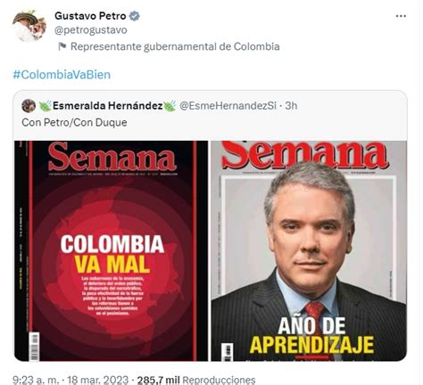 “colombia Va Bien” La Respuesta Del Presidente Petro A La Revista Que