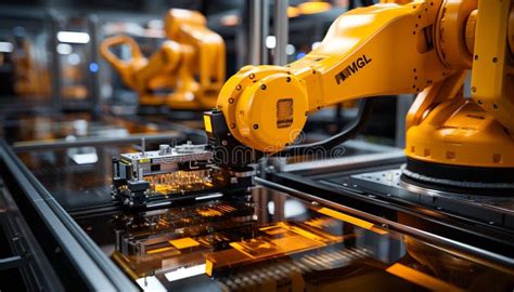 Futuristic Efficient Smart Automation Robot Revolution Production Replace Human Ai Stock Image