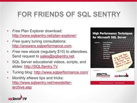 Ten Query Tuning Techniques Every Sql Server Programmer Should Know Pptx