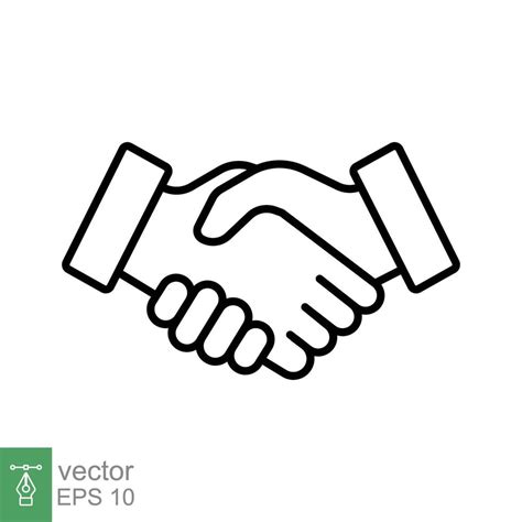 Shake Hand Line Icon Simple Outline Style For Web And App Handshake Hands Partnership