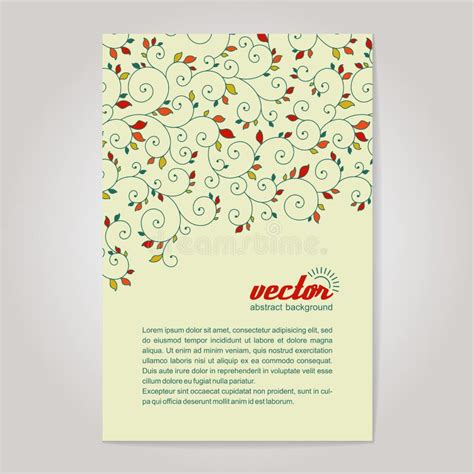 Background With Spirals And Leaves Stock Vector Illustration Of