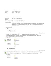 Intro To Business Quiz Week Course Test Intro To Business Quiz Pts Attempt Out Of