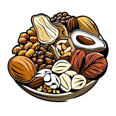 Premium Vector Illustration Mix Of Different Types Nuts