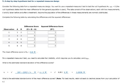 Solved 5 A Step By Step Hypothesis Test For A