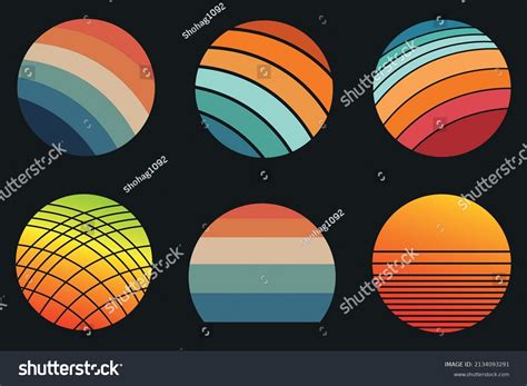 Retro Sunset Gradient Color Pallet Set เวกเตอร์สต็อก ปลอดค่าลิขสิทธิ์ 2134093291 Shutterstock