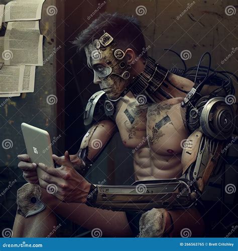 Futuristic Cyborg Robot Human Hybrid Technology Stock Image