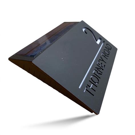 Contemporary Solar Powered Front Door House Sign LED Backlit Option With Photocell