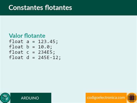 Arduino Constante Flotante Codigoelectronica