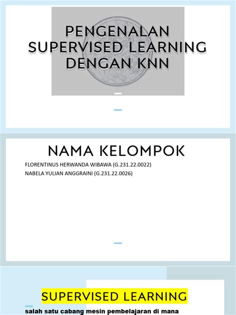 Kelompok 1 Pengenalan Supervised Learning Dengan Knn Pdf