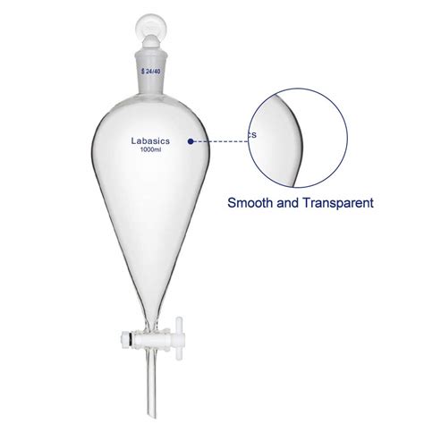 Buy Labasics Borosilicate Glass 1000ml Conical Separatory Funnel With
