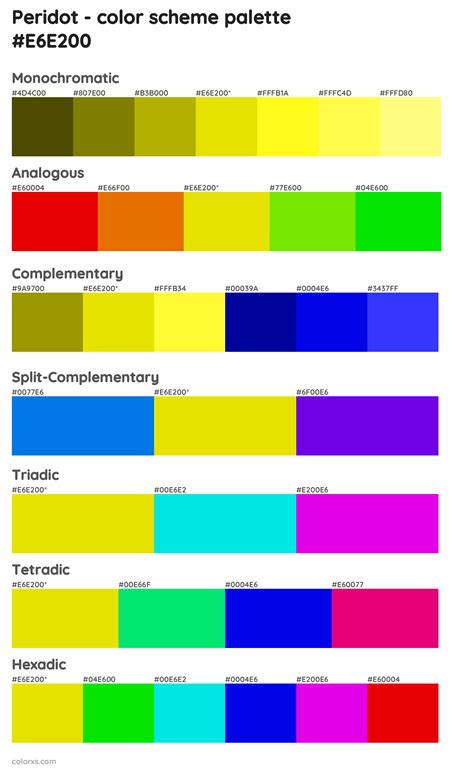 Peridot Color Palettes