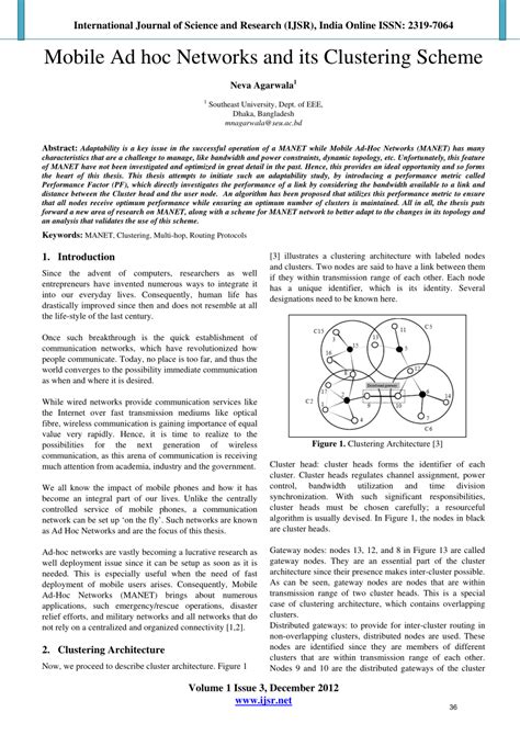 Pdf Mobile Ad Hoc Networks And Its Clustering Scheme