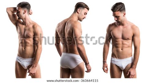 Brunette Man Underwear 스톡 사진지금 편집 363664115