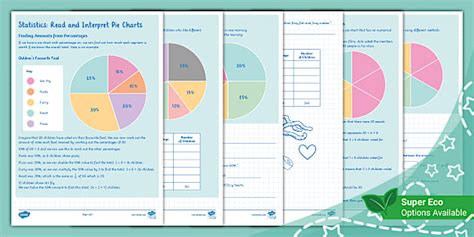 Statistics Read And Interpret Pie Charts Ages 10 11