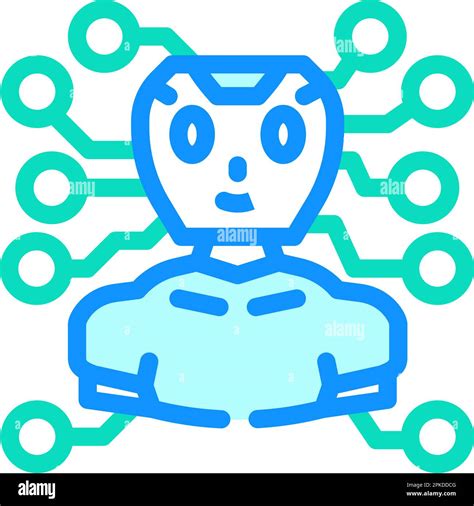 artificial chat bot color icon vector illustration stock vector image