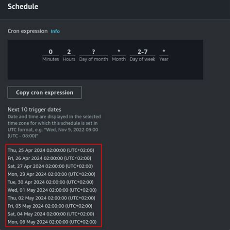 Aws Api To Retrive Next Trigger Date Trigger Time For Schedules