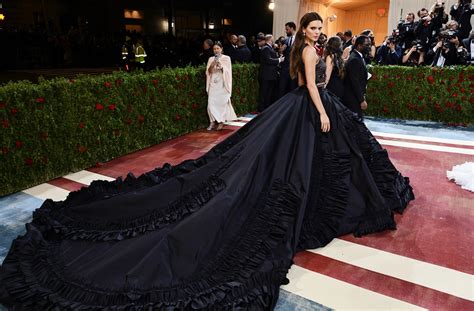 Kendall Jenner Shows Off Chest In Sheer Black Gown On Met Gala Red Carpet As Kardashian Fans