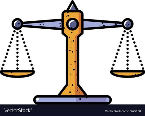Cartoon Image Balance Icon Scales Symbol Vector Image