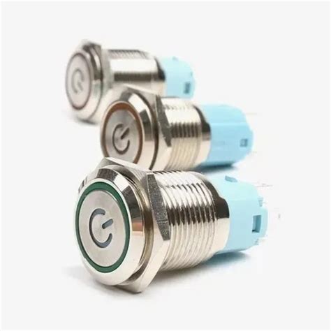 Botão Liga desliga Led Branco 12v Metal Inox 16mm Com Trava Shopee Brasil