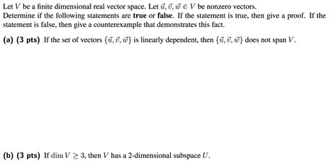 Solved Let V Be A Finite Dimensional Real Vector Space Let