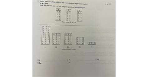Solved What Is The Resulting Table Of The Next Relational Chegg