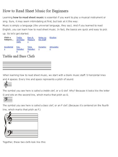 How To Read Sheet Music For Beginners A Comprehensive Guide To Learning The Fundamentals Of