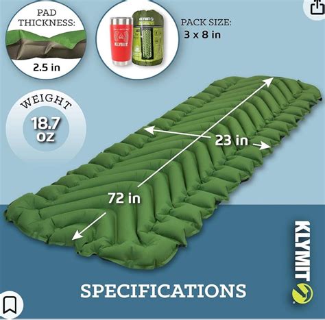 Klymit Sleeping Pad Sports Equipment Hiking And Camping On Carousell