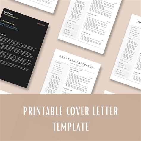 Printable Developer CV Template And Cover Letter Etsy
