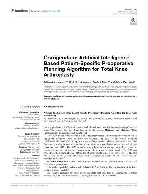 Pdf Corrigendum Artificial Intelligence Based Patient Specific