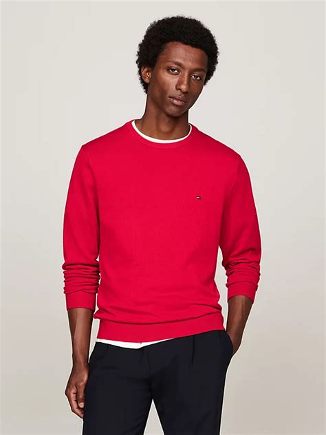 Flag Crew Neck Jumper Red Tommy Hilfiger