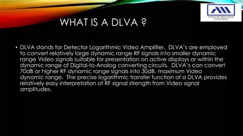 Detector Log Video Amplifiers Dlva Presentation Pdf