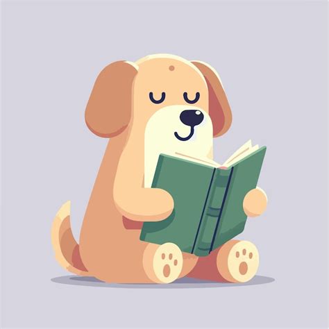 Premium Vector Dog Is Reading A Book