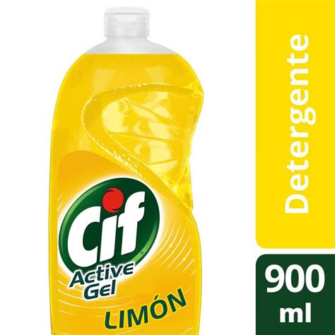 Detergente Concentrado Cif Active Gel Limón 900 Ml Disco
