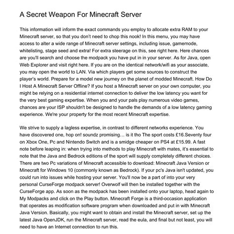 A Secret Weapon For Minecraft Serverwcpogpdfpdf Docdroid