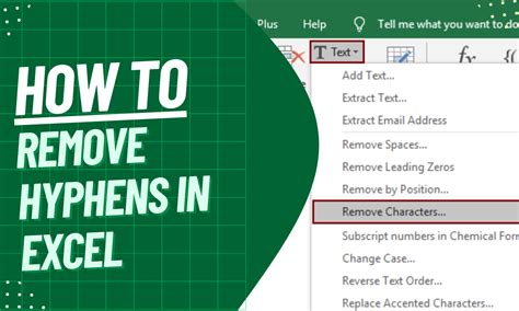 How To Remove Hyphens In Excel Earn And Excel