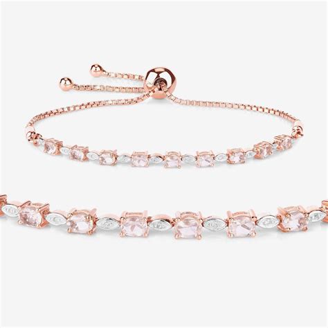 Morganite Bracelet Natural Morganite Bolo Bracelet In 925 Sterling