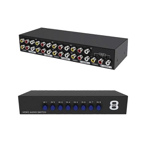 8 port rca composite audio video av 8 way switch selector switcher