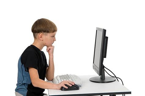 Boy On His Computer Lcd Male Computer Photo Background And Picture For