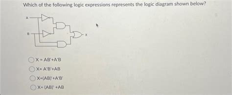 Solved Which Of The Following Logic Expressions Represents Chegg Com