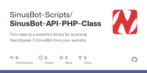 github sinusbot scripts sinusbot api php class this class is a