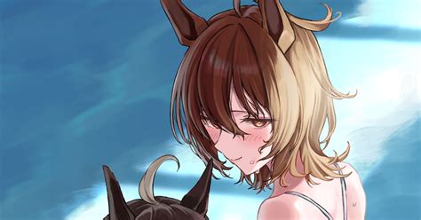 ウマ娘 スク水カフェとタキオン ふじ子のイラスト Pixiv